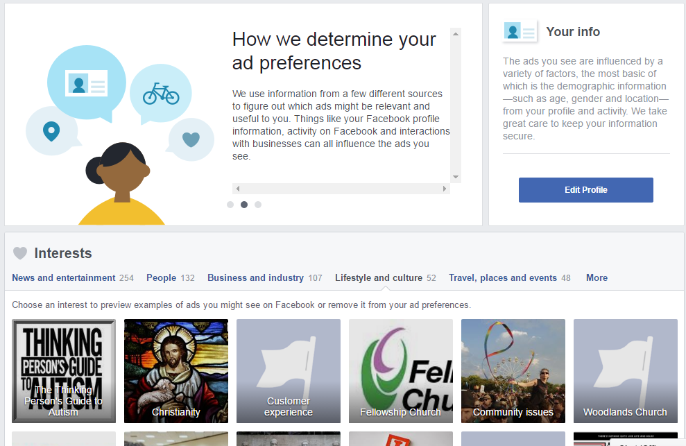 Facebook Ad Preferences - Mark Johnson